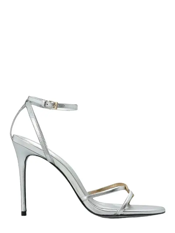 BLACK SUEDE STUDIO Miley Leather Sandals - Silver