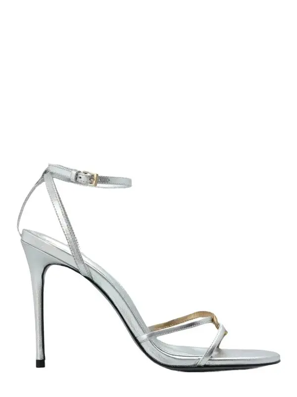 BLACK SUEDE STUDIO Miley Leather Sandals - Silver