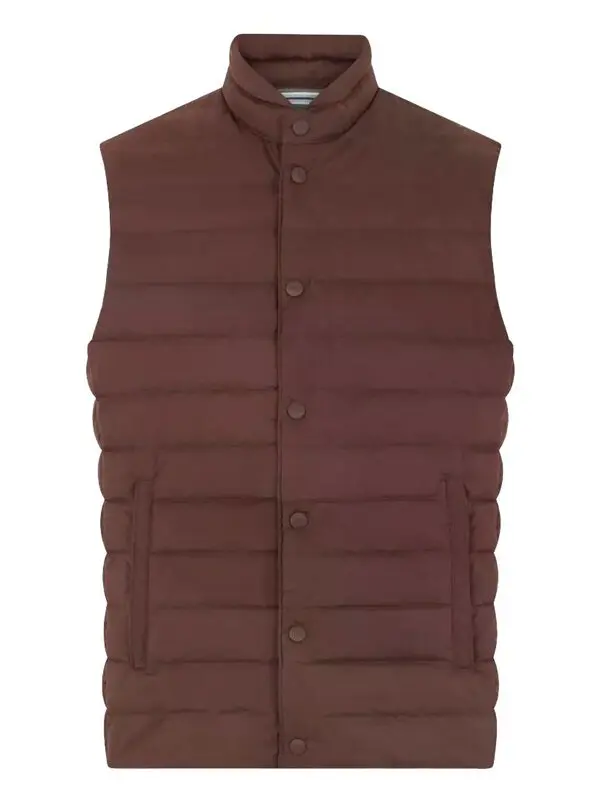 Fedeli Quilted Sleeveless Jacket - Brown