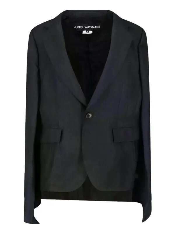 Junya Watanabe Pinstripe-pattern Cape-style Jacket - Grey