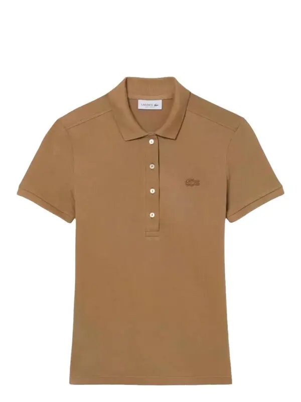 Lacoste Logo-patch Short-sleeve Polo Shirt - Brown