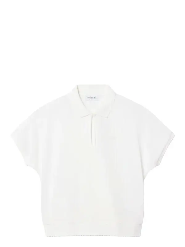 Lacoste Cut-out Scalloped Polo Shirt - White