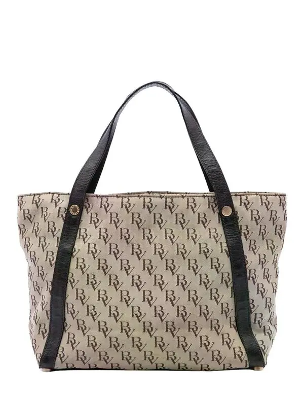 Bottega Veneta 2007-2011 Bv Monogram Jacquard Tote Shoulder Bag - Neutrals