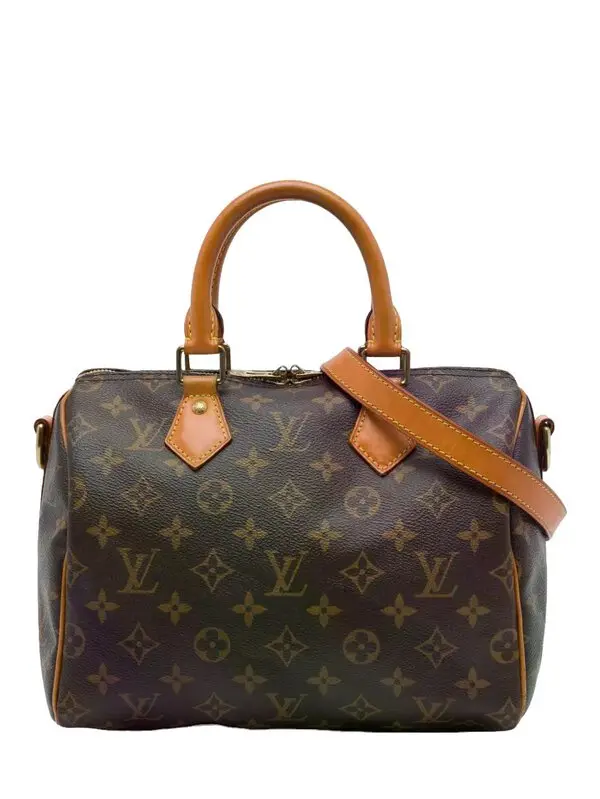 LOUIS VUITTON 2015 Monogram Speedy Bandouliere 25 Satchel - Brown