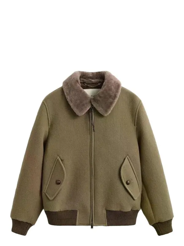 Gant Shearling-collar Wool Jacket - Green