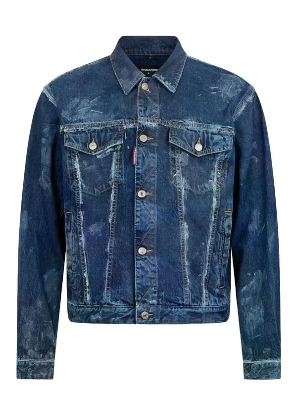 Dsquared2 Distressed Oversized Denim Jacket - Blue