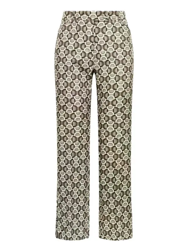 Malìparmi Orbit-print Chain-print Straight-leg Trousers - Grey