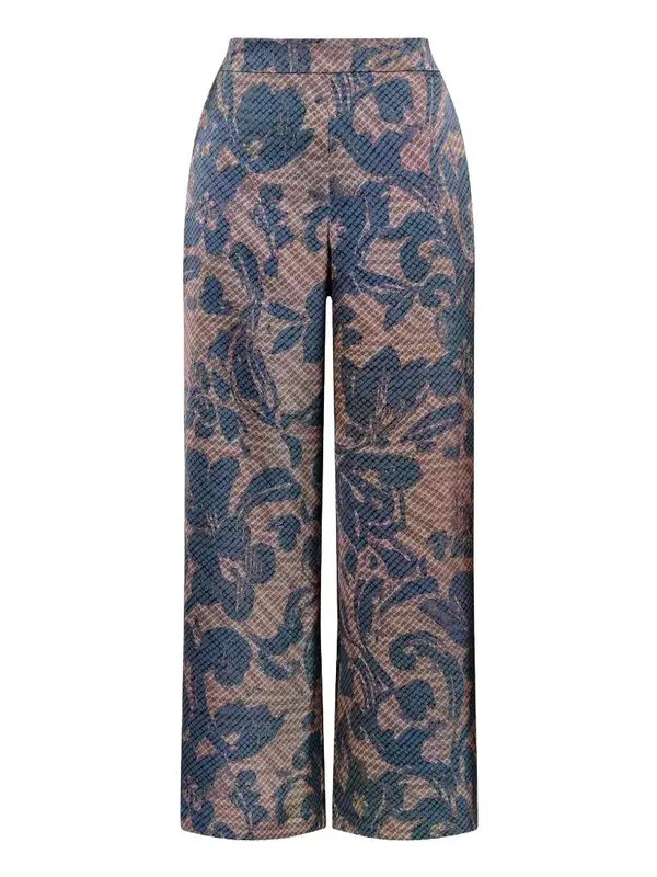 Malìparmi Sweet Foliage Flared Trousers - Neutrals