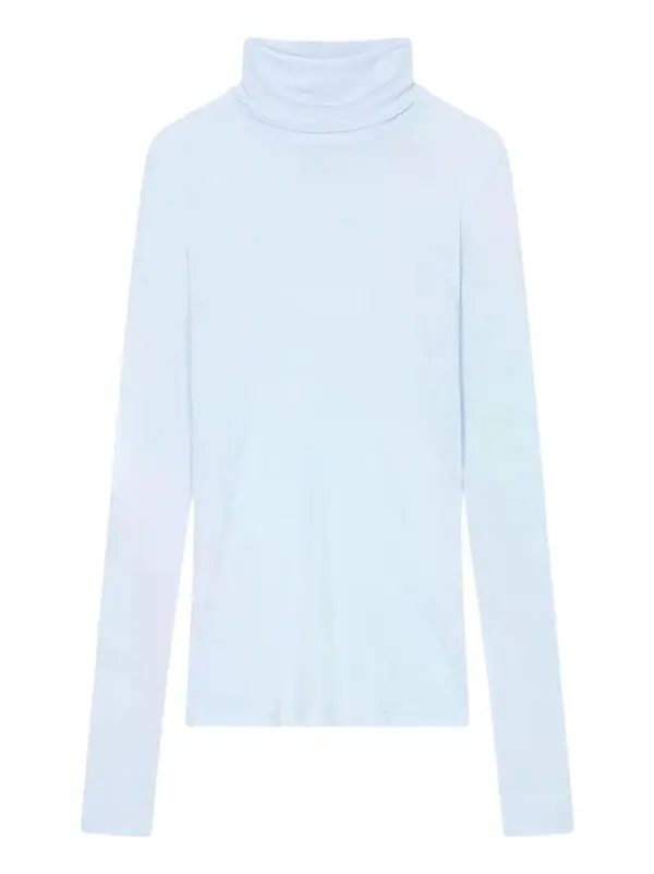 Closed Roll-neck Long-sleeve T-shirt - Blue
