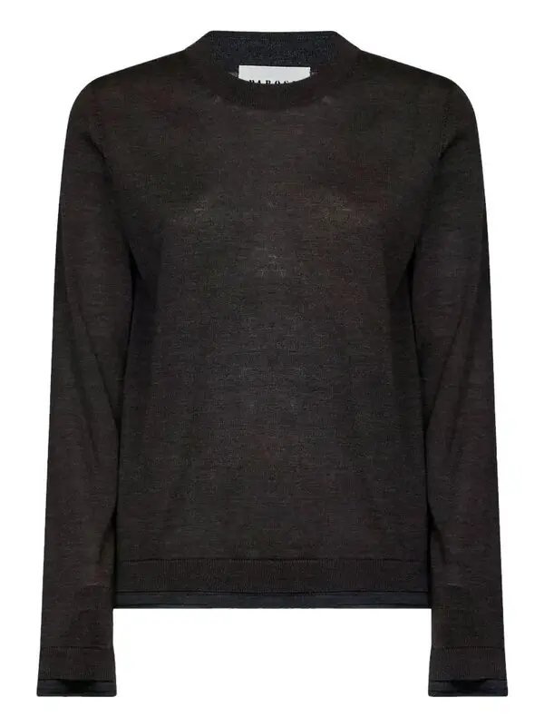 P.a.r.o.s.h Fine-knit Crew-neck Sweater - Brown