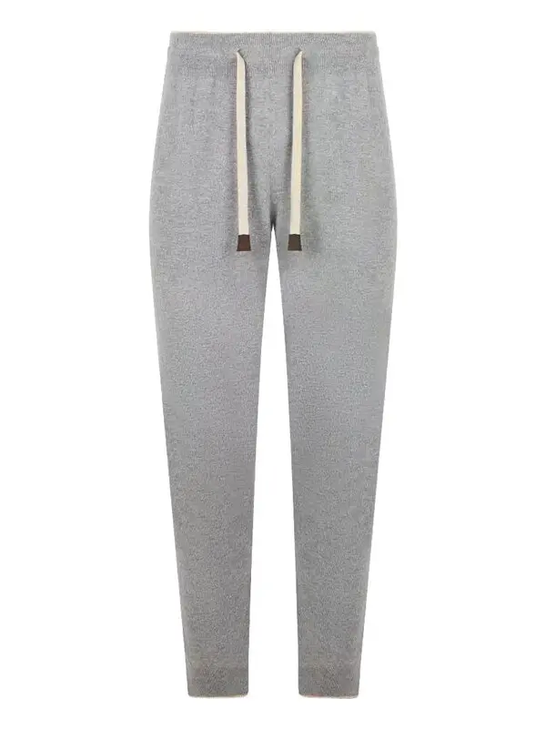Fedeli Cashmere Knit Track Pants - Grey