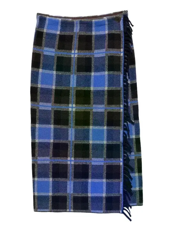 Guest In Residence Fringed Midi Skirt - Blue