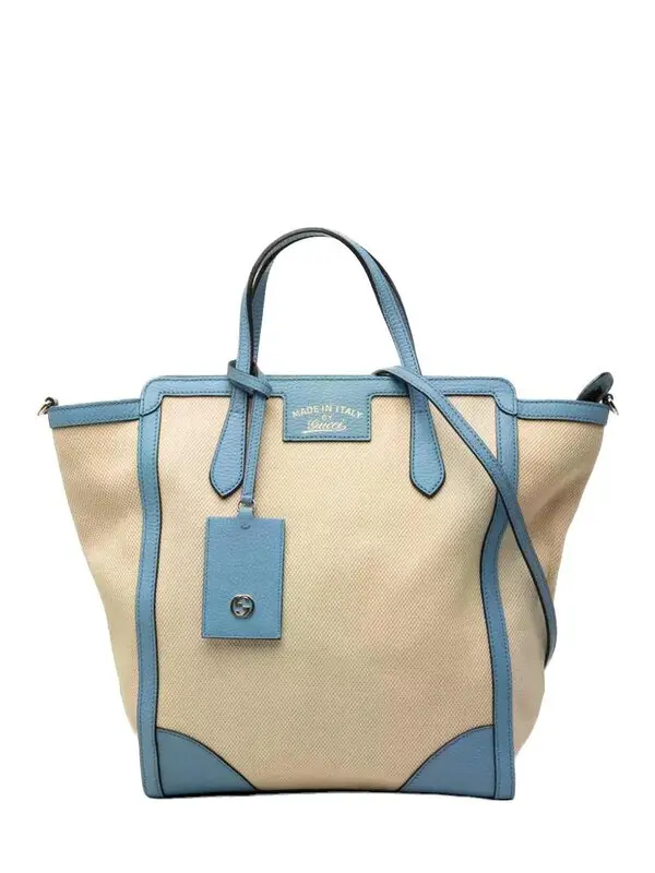 Gucci 2000-2015 Leather Swing Convertible Tote Satchel - Blue