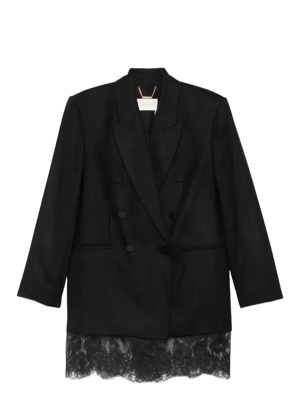 Zimmermann Lace-trim Double-breasted Blazer - Black