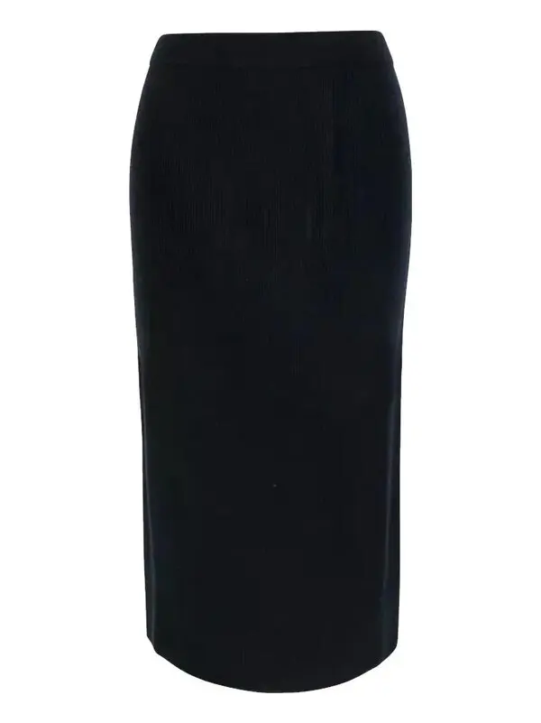 Max Mara Ribbed-knit Midi Skirt - Black
