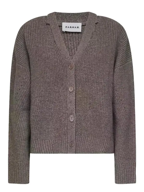 P.a.r.o.s.h V-neck Chunky-knit Cardigan - Brown