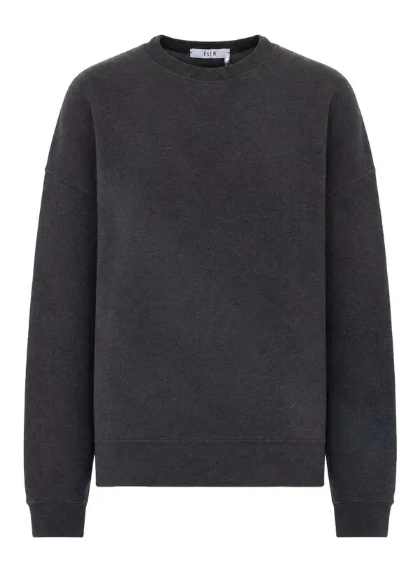 ELEH Crew-neck Drop-shoulder Sweater - Grey