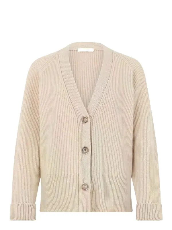 Fedeli Ribbed-knit V-neck Cardigan - Neutrals