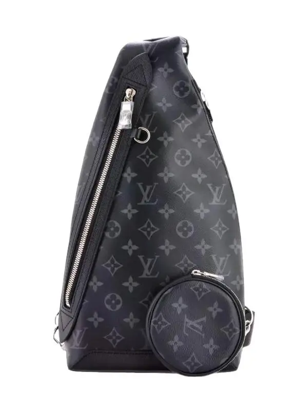 LOUIS VUITTON Duo Sling Bag Monogram Eclipse Canvas Crossbody Bag - Black