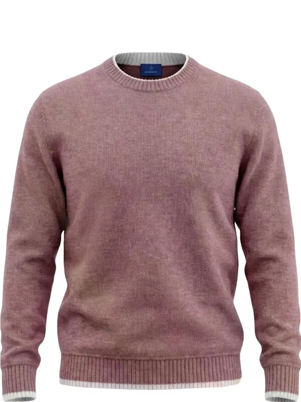 HARDEN Ribbed-knit Crew-neck Sweater - Pink