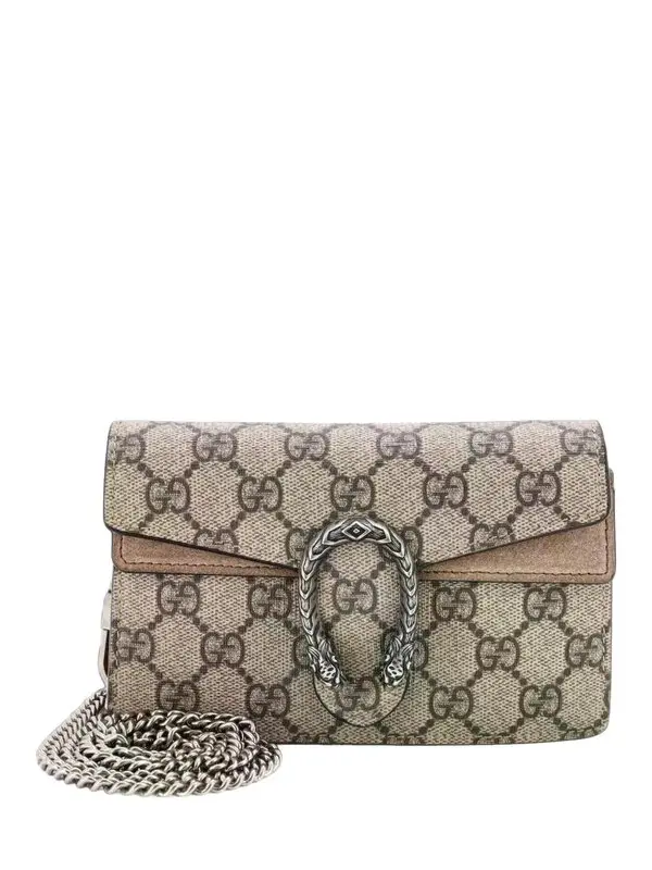 Gucci Dionysus Bag Gg Coated Canvas Super Mini Crossbody Bag - Brown