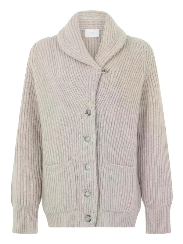 Fedeli Ribbed-knit Shawl-collar Cardigan - Grey