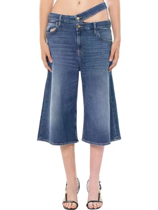 CYCLE Missy Cross-waist Shorts - Blue