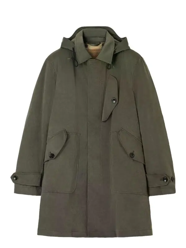 TEN C Ice Storm Hooded Car Coat - Green