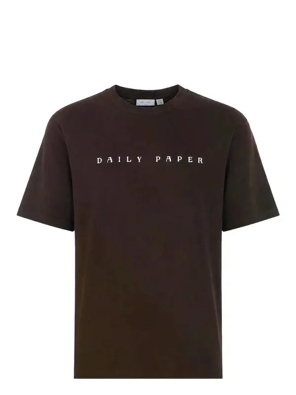 DAILY PAPER Alias Dias Logo-embroidered T-shirt - Brown