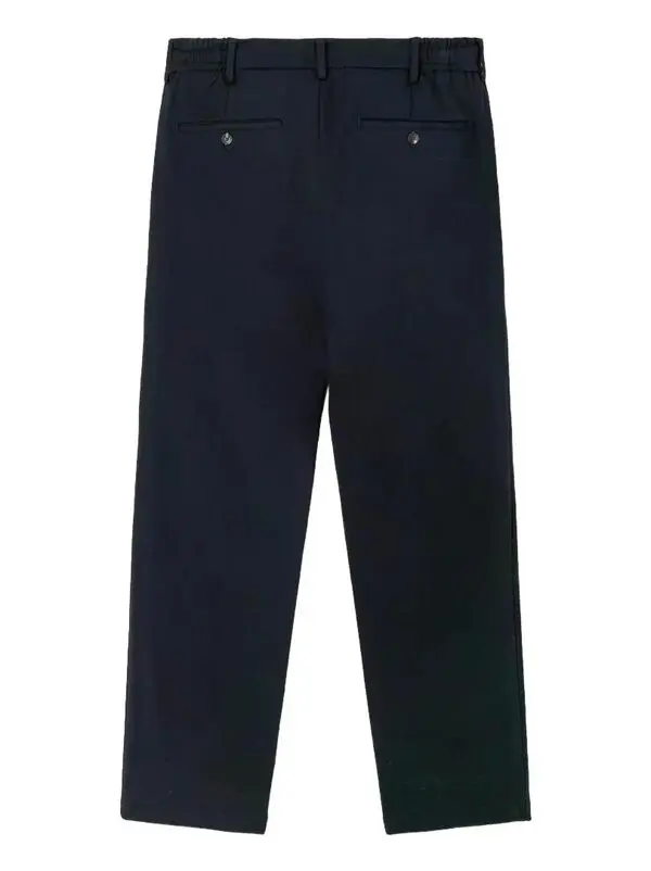 WHITE SAND Luke Pleated Jersey Trousers - Blue