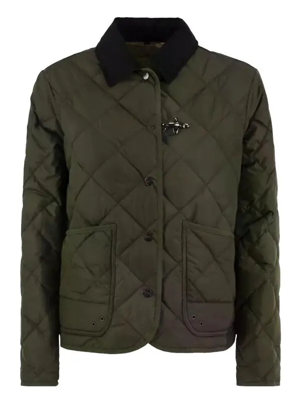 FAY Diamond-quilted Puffer Jacket - Green