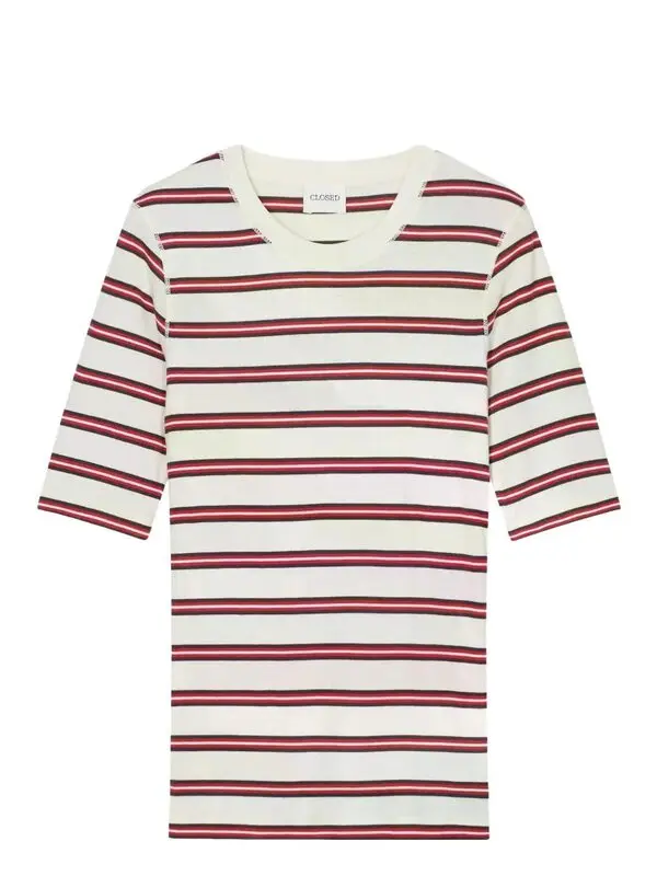 Closed Striped Short-sleeve T-shirt - White