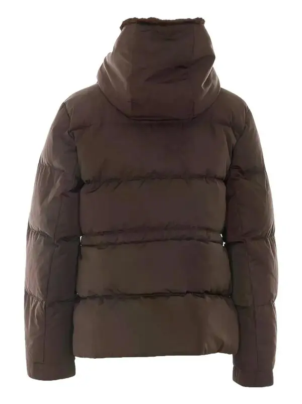 LOU ANDREA Fur-trimmed Hooded Puffer Jacket - Brown