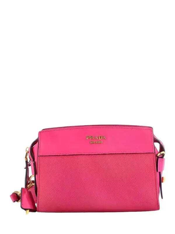 Prada Esplanade Saffiano With City Calf Small Crossbody Bag - Pink
