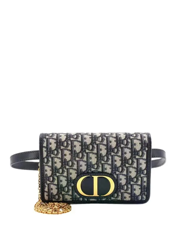 Dior 30 Montaigne 2-in-1 Pouch Oblique Canvas Crossbody Bag - Blue
