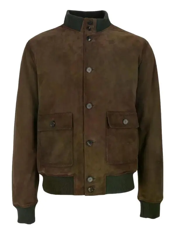STEWART New Orleans Suede Bomber Jacket - Brown