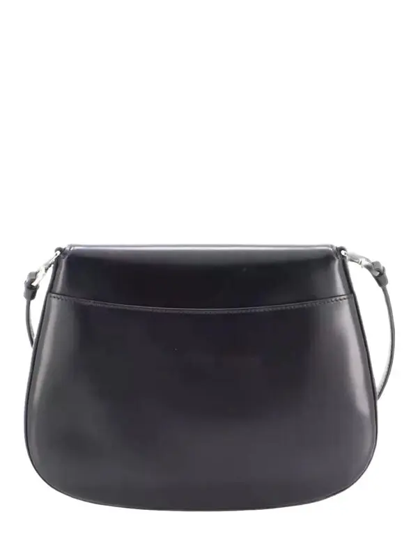 Prada Cleo Flap Shoulder Bag Spazzolato Leather Small Hobo Bag - Black