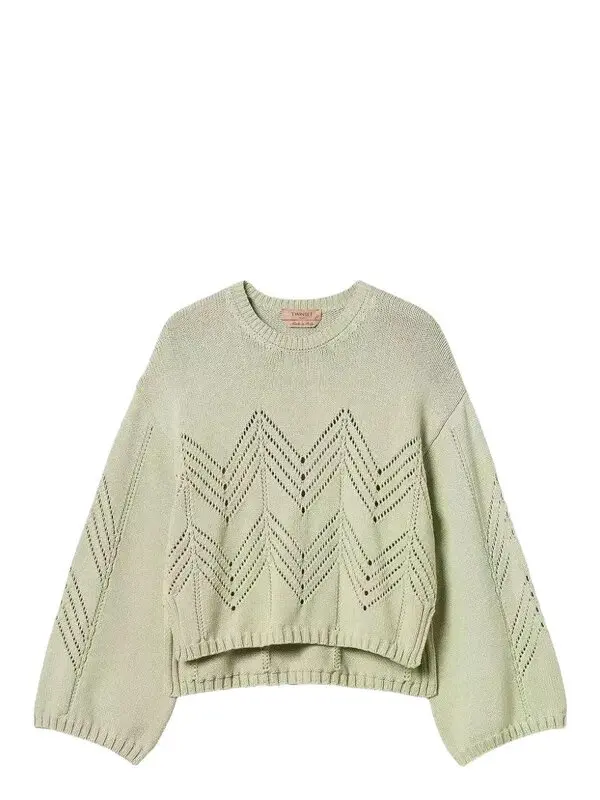 TWINSET Wool-blend Jumper With Chevron Pattern - Green