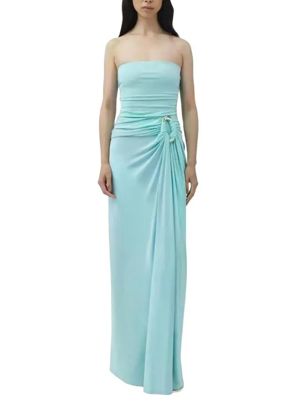 Simkhai Emma Strapless Bustier Bodycon Maxi Gown - Blue