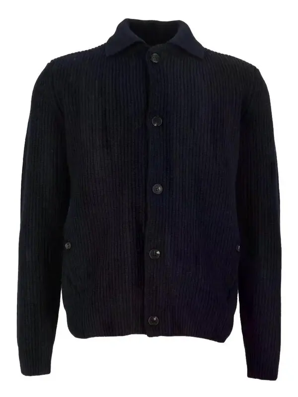 ZANONE Ribbed-knit Cardigan - Blue