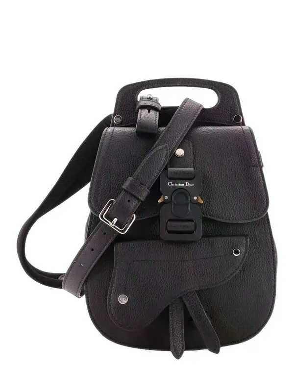 Dior Saddle Leather Mini Backpack - Black