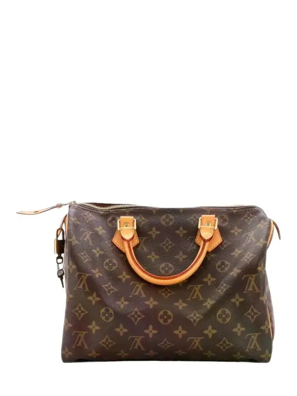 LOUIS VUITTON Speedy Handbag Monogram Canvas 30 Satchel - Brown
