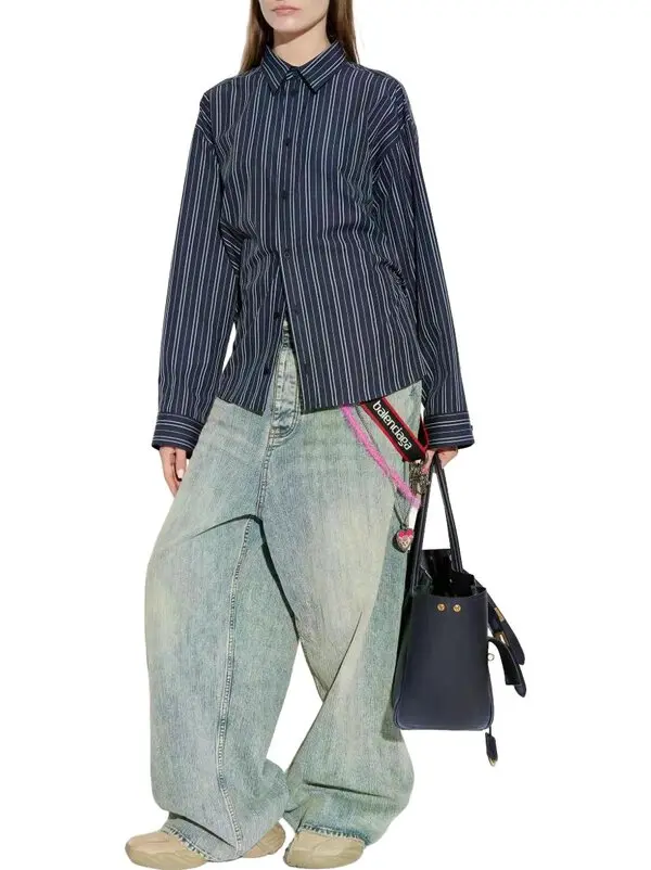 Balenciaga Striped Button-down Shirt - Blue