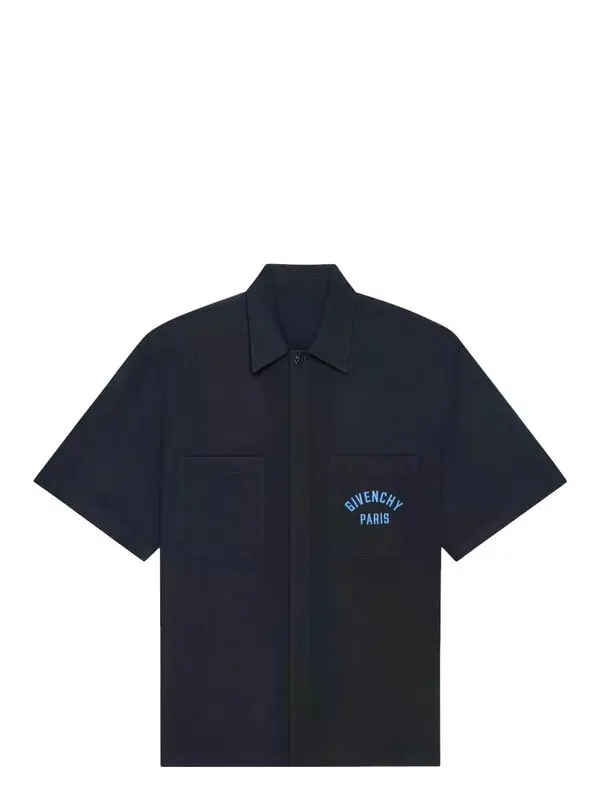 Givenchy Shirt In Cotton Twill With Paris Patch Pocket - Blue