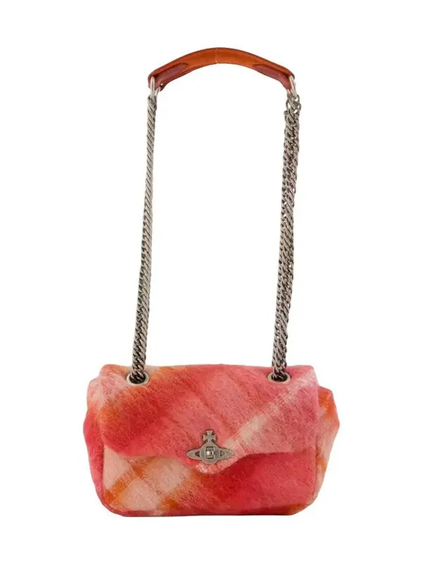 VIVIENNE WESTWOOD Anita Chain Check Shoulder Bag - Red