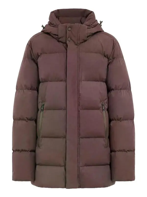 Paul & Shark Quilted Hooded Jacket - Brown