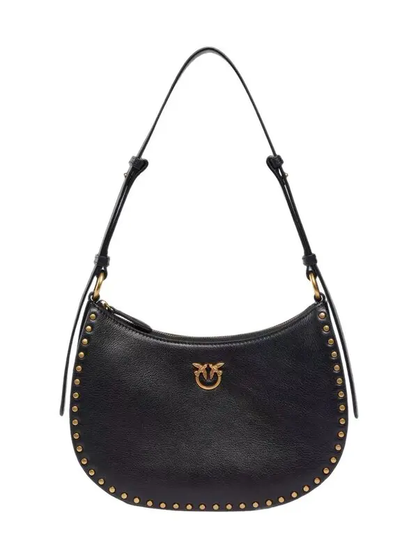 Pinko Mini Half Moon Shoulder Bag In New Bik - Black