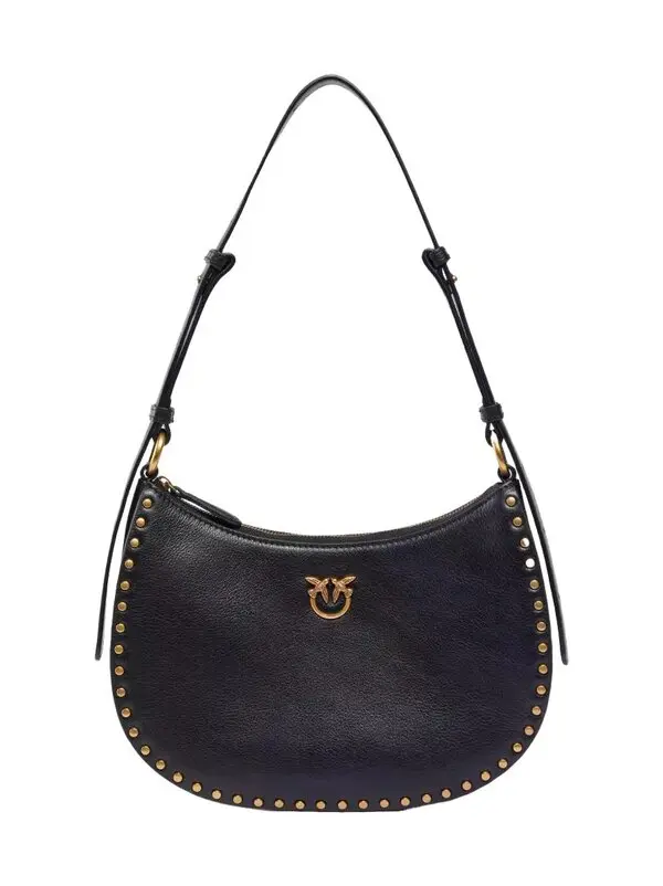 Pinko Mini Half Moon Shoulder Bag In New Bik - Black