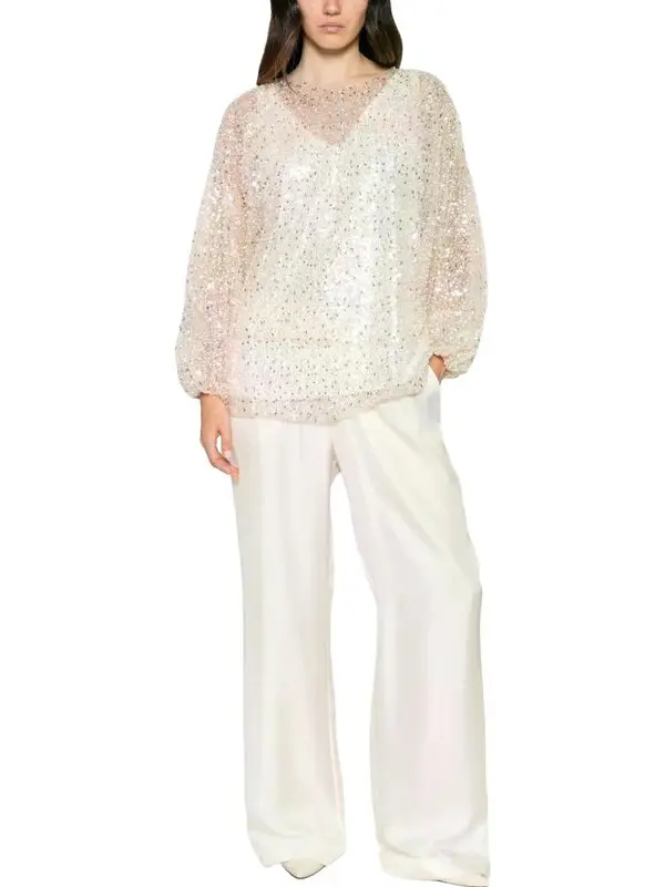 Marina Rinaldi Sequin-embellished Blouse - Neutrals