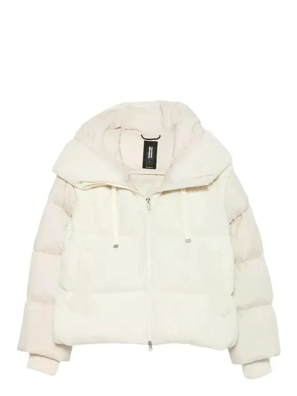 BOMBOOGIE Corduroy-panelled Puffer Jacket - Neutrals